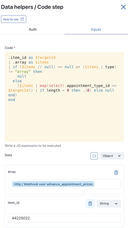 Finding Specific Objects in an Array using a Key and a Code step – Keragon